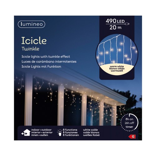 Luci di Natale Kaemingk 490 LED Tenda luminosa Icicle twinkle